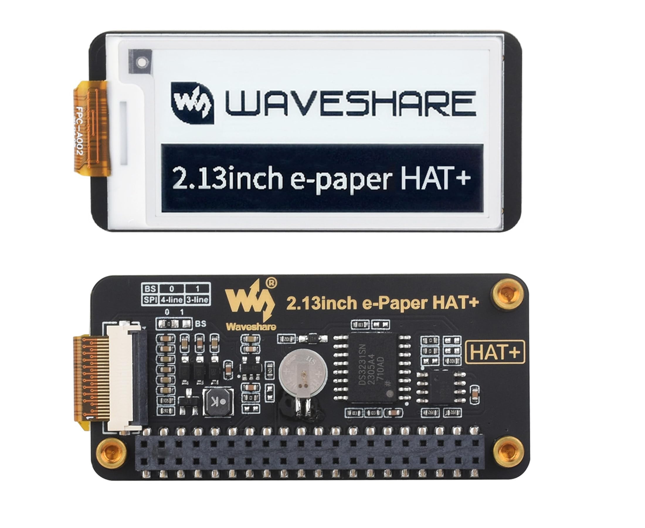 2.13inch E-Paper HAT+ for KEF16 Raspberry Pi 5 4B 3B+ 3B Zero W Zero 2 ...