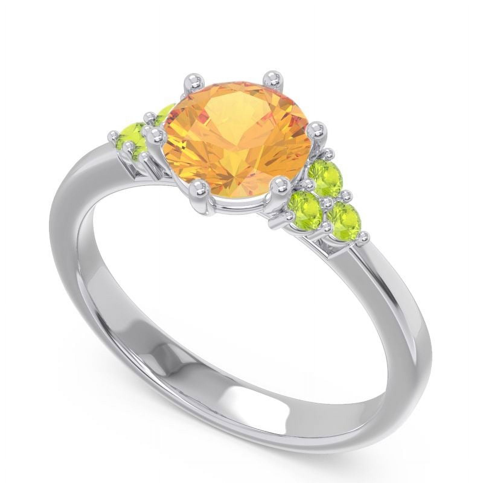 2.15 Carat Amazing Round Cut Citrine & Peridot Gemstone Bridal Ring for ...
