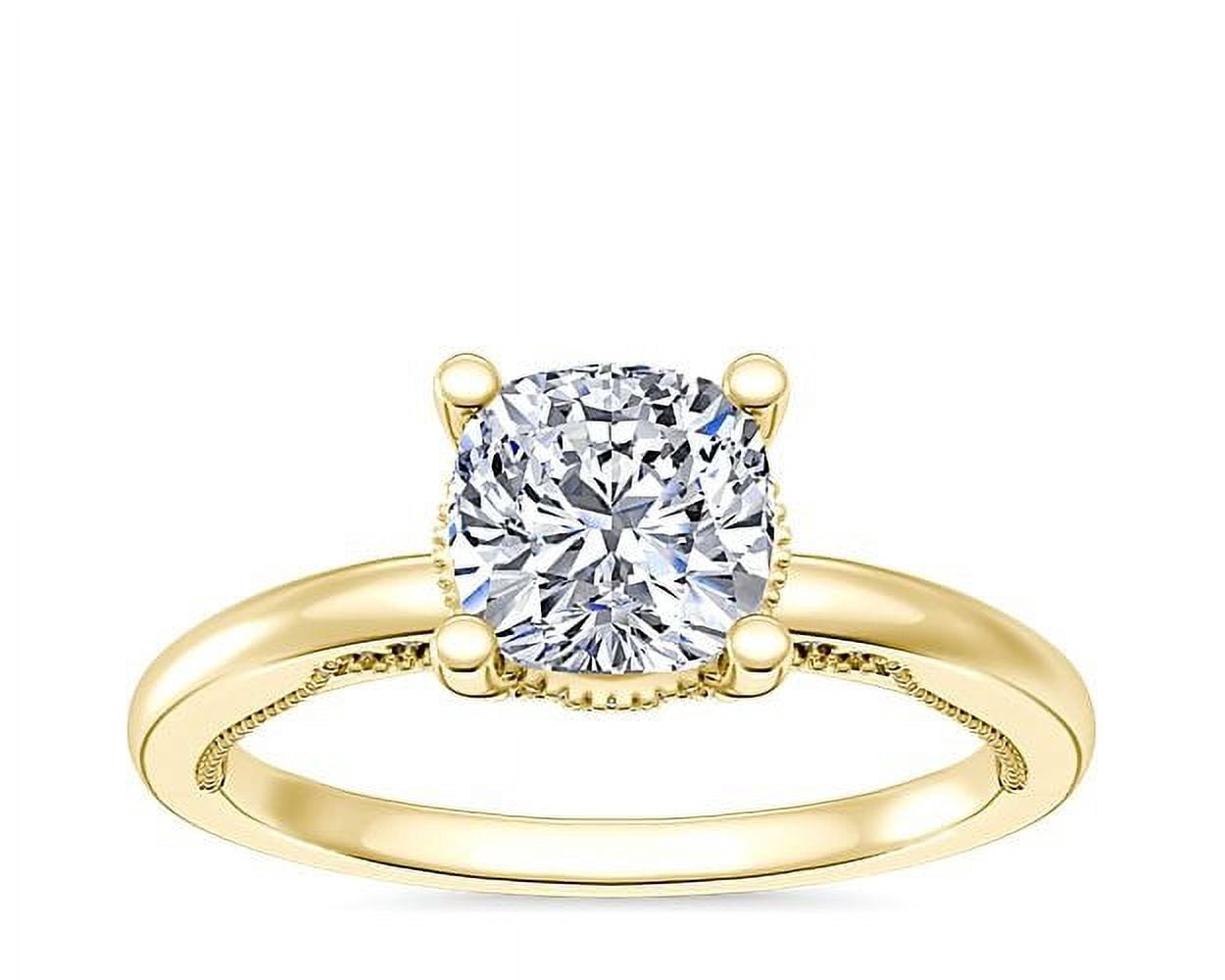 2.15 Carat Cushion Cut Moissanite Diamond Unique Wedding Ring for ...