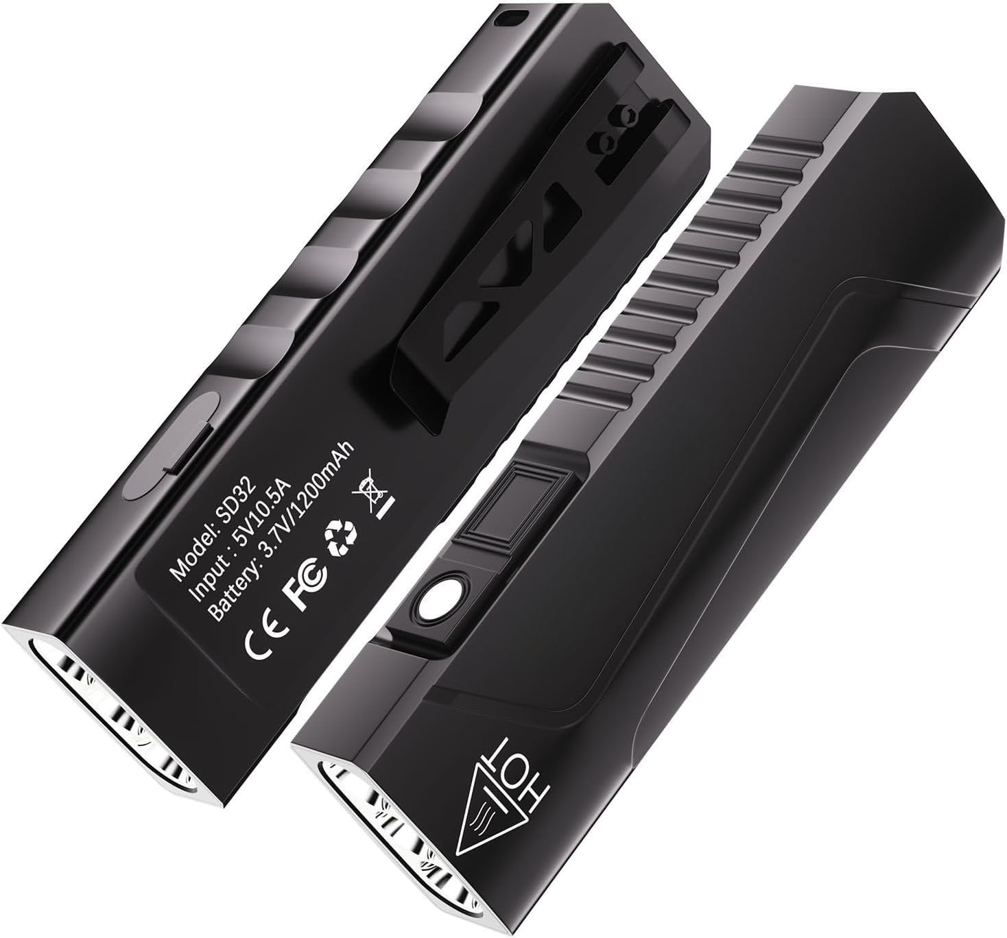 2 1500 Lumen EDC Flat Flashlight, -C Pocket Light, 6 Mode Portable ...