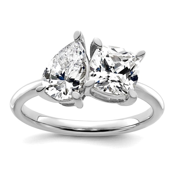 2.15mm 14k Solid Gold 2ct Lab Grown Diamond VS+ F+ Cushion and Pear 2 ...