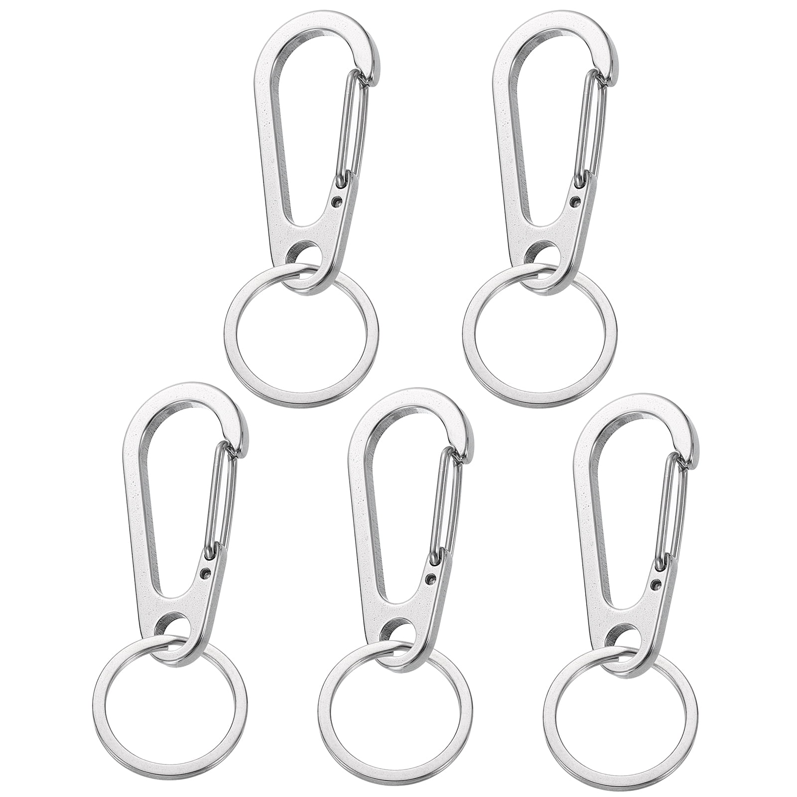2.17" x 1.1" Metal Keychain Keyring, 5 Pcs Silver Key Chain Ring Clip ...