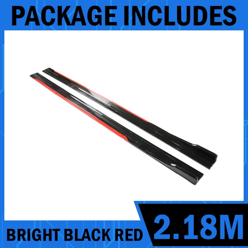 2.18m Black Red-Car Side Skirts, Fender Splitter, Bumper, Sport Style ...