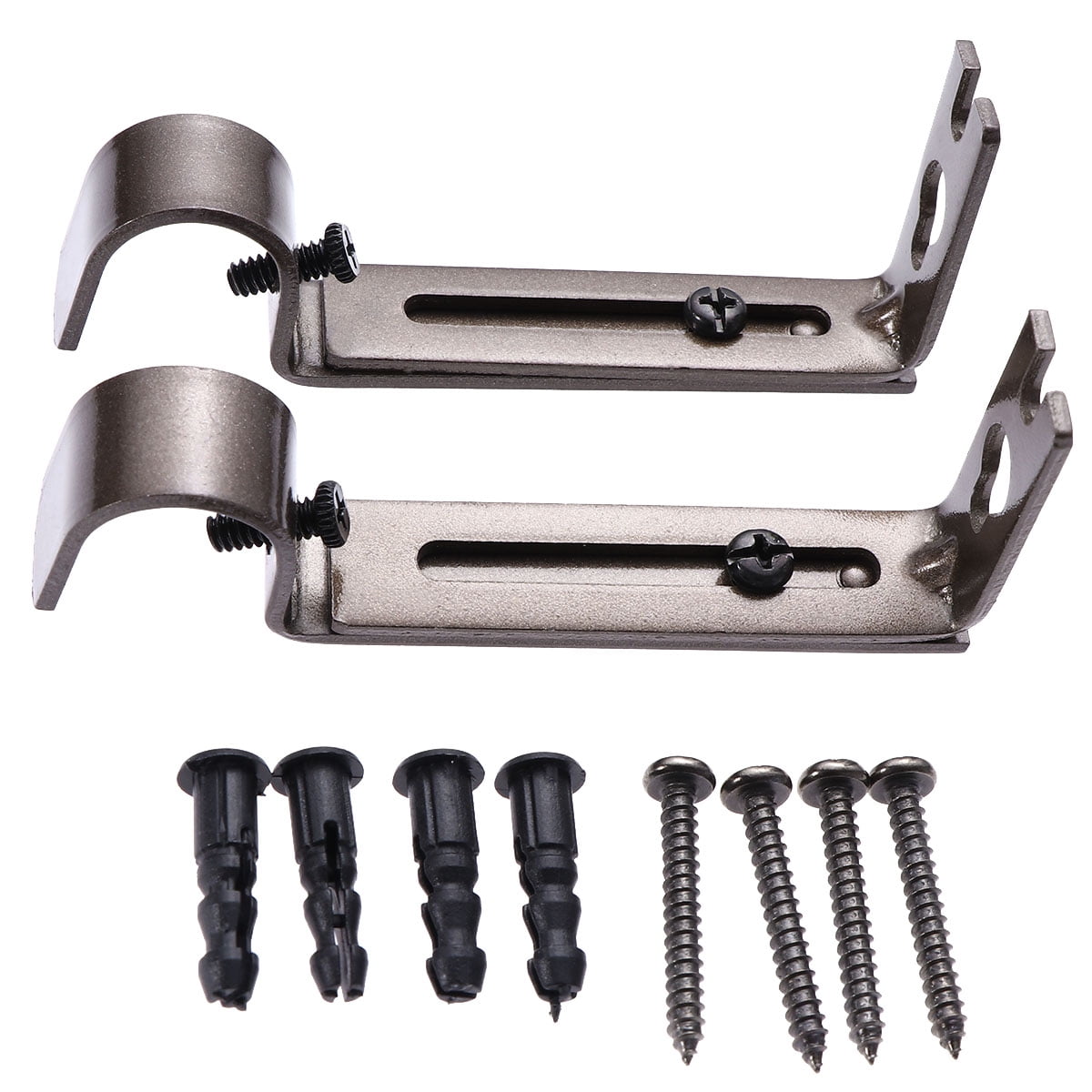 2 19.05 mm Adjustable Curtain Rod Brackets, Heavy Duty Curtain Drapery ...