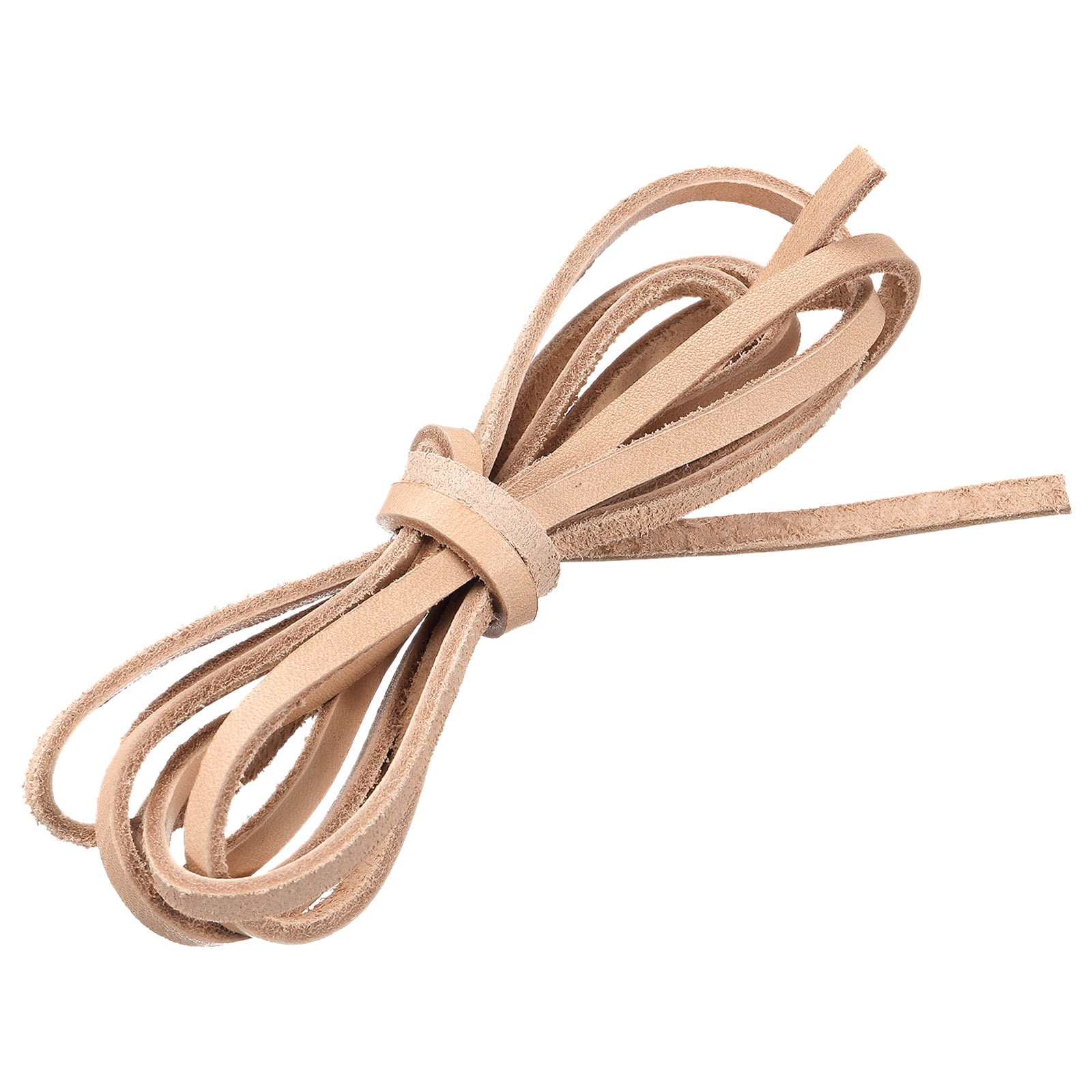 2.19 Yards 5mm Flat Leather Cord Braiding String for DIY Crafts Beige ...