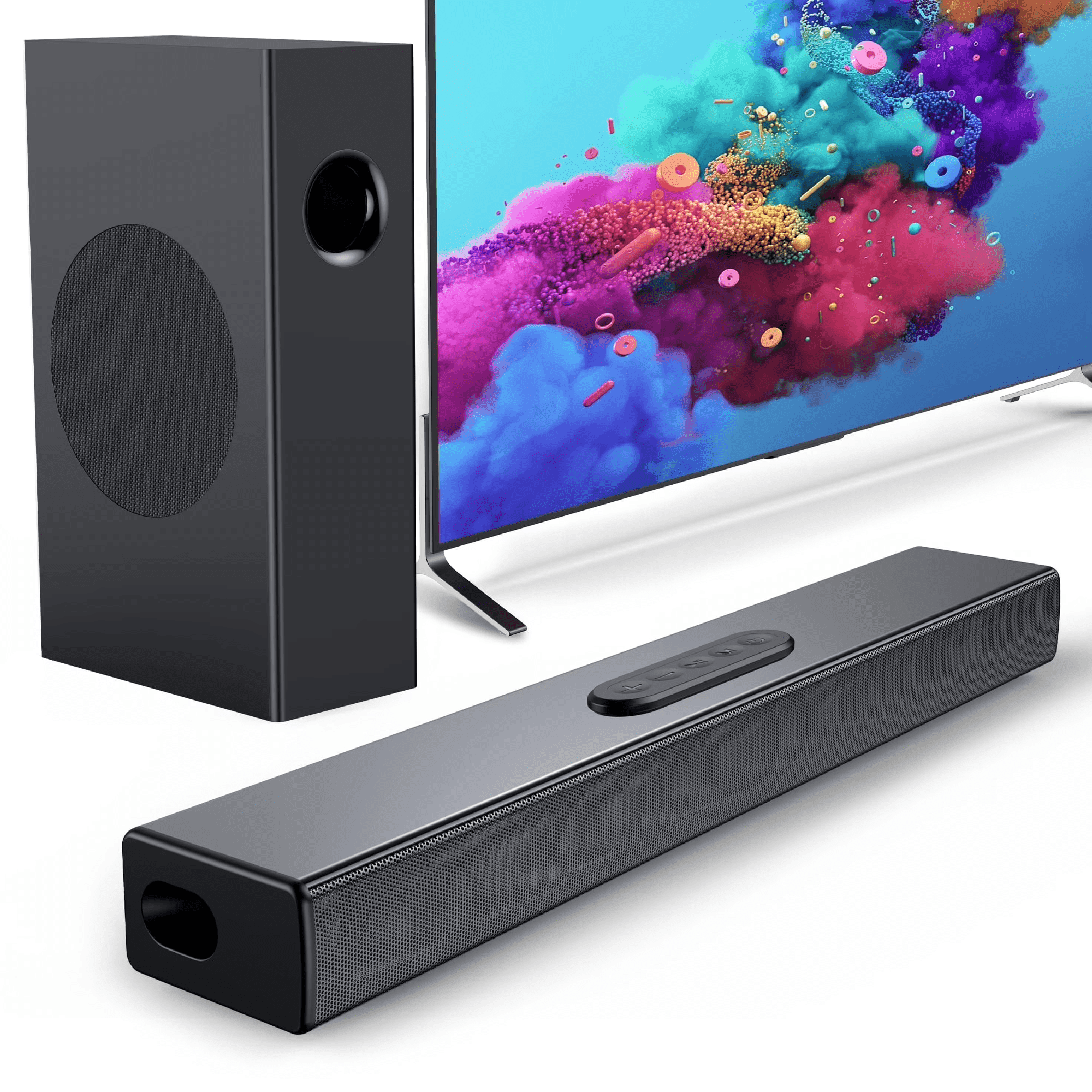 2.1CH Sound Bar for TV, Surround Sound Bar with 5.25'' Subwoofer,160W ...