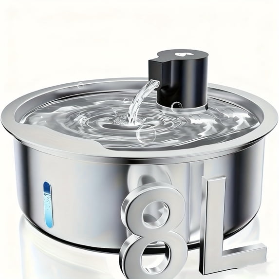 2.1Gal Stainless Steel Pet Water Fountain, Automatic Water Dispenser ...
