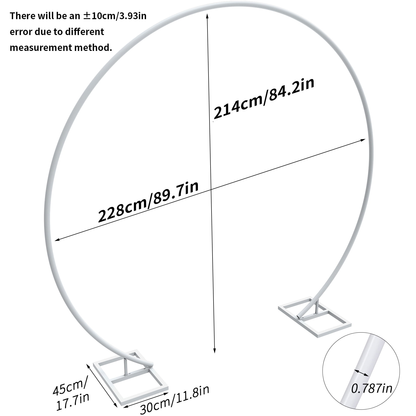 2.1M/2.2M/2.4M Removable Round Wedding Arch Metal Backdrop Flower ...