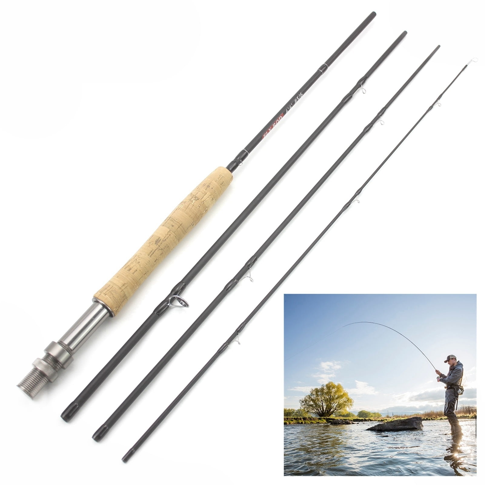 2.1M 2.4M 2.7M UltraLight 4 Sections Fly Fishing Rods LW 5/6 Fast ...