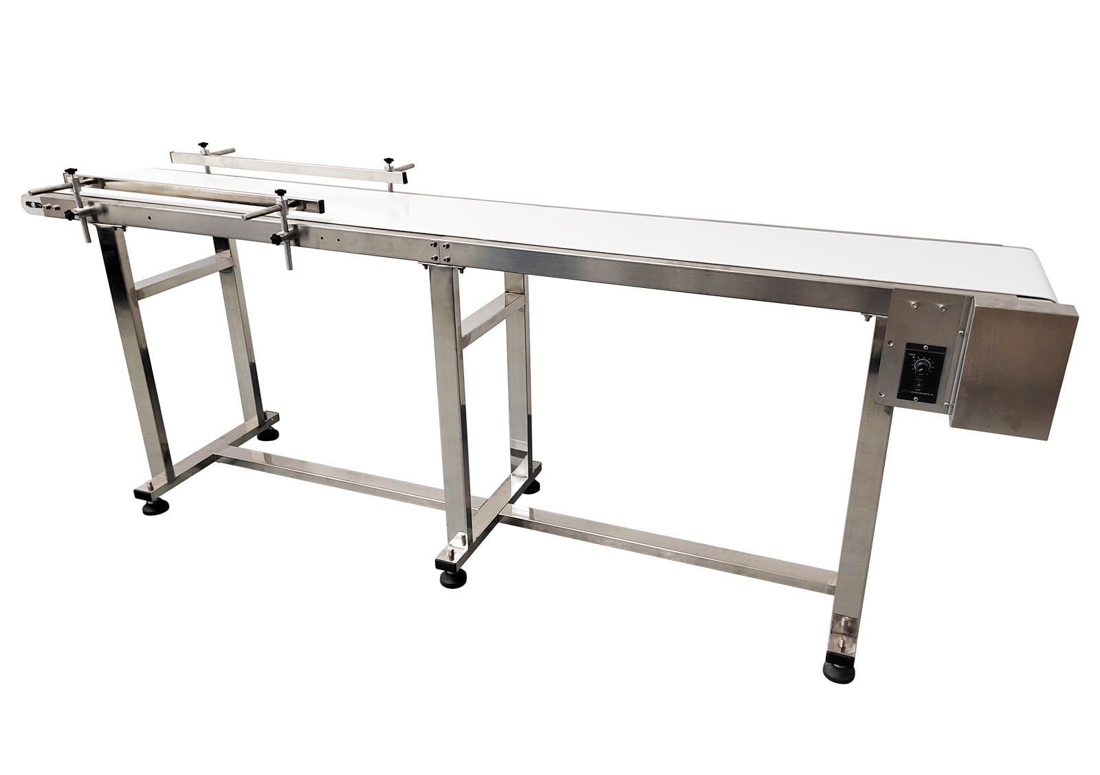 2.1M Length 20Cm Width PU Belt Conveyor with Double Guardrails for ...