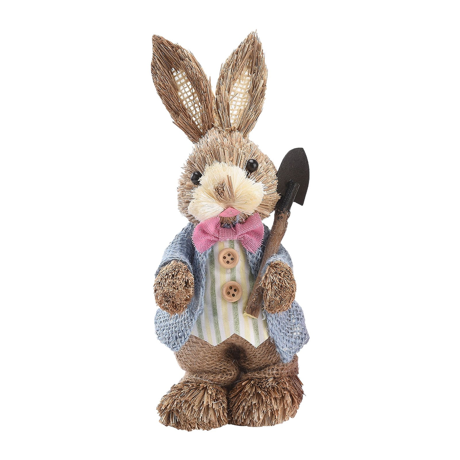 2/1PCs Easter Straw Bunny Figurine Tabletop Decor Bunny Couple Statue ...