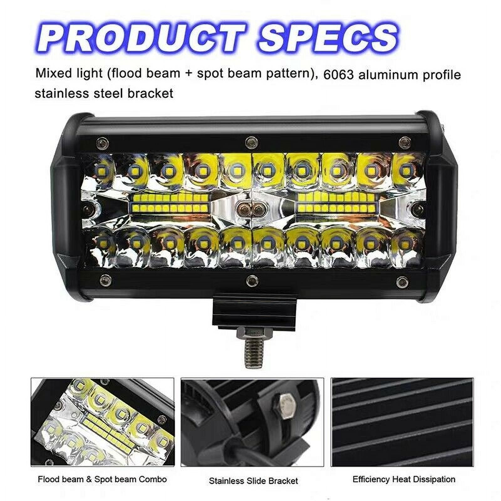 2/1Pcs 7'' LED Work Light Bar 400W/120W Spot Flood Beams Combo for Car ...