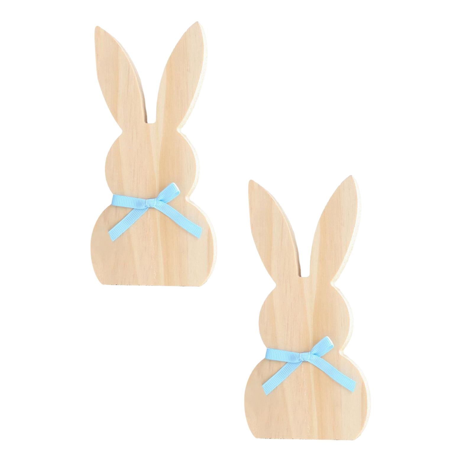 2/1Pcs Easter Rabbit Block Unfinished Cutouts for Easter Crafts Wood ...