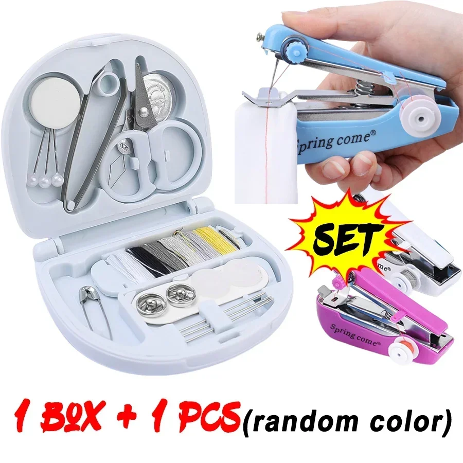 2/1Pcs Portable Manual Sewing Machines Mini Cordless Handheld Stitch ...