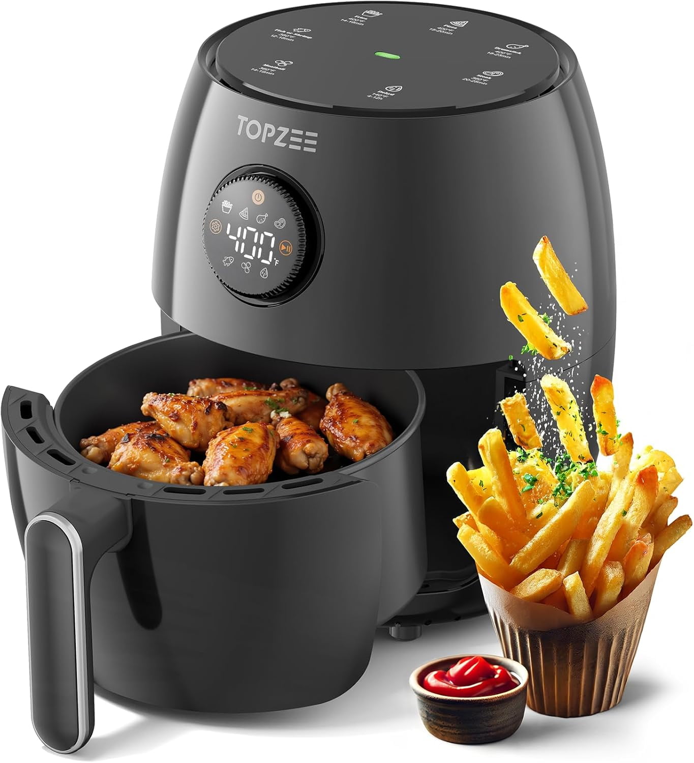 2.1Qt Small Air Fryer - Compact Digital Mini Airfryer with 7-in-1 ...