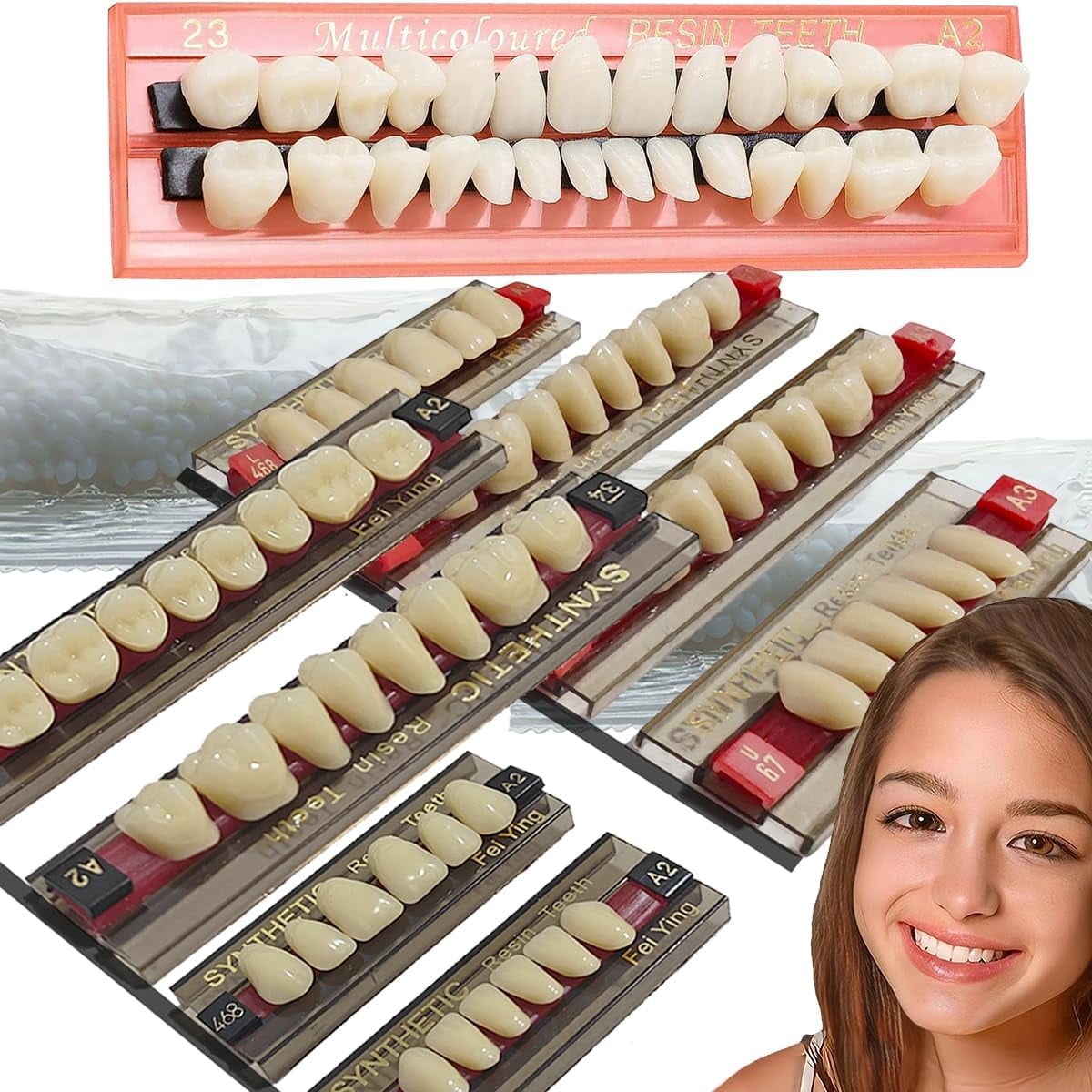 2+1Set Fake Teeth, Provisiona Teeth kit Dental Kit for Teeth, Teeth ...