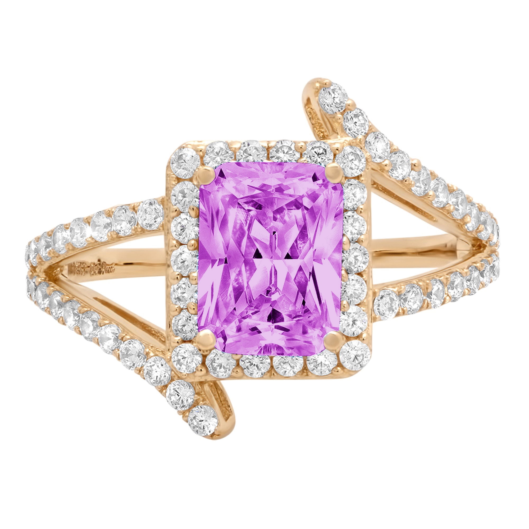 2.1ct Emerald cut - Solitaire with Accents - VVS1 Simulated Alexandrite ...