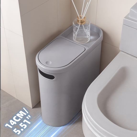2/1pc Bathroom Trash Can, Compact And Durable Plastic Wastebasket With ...