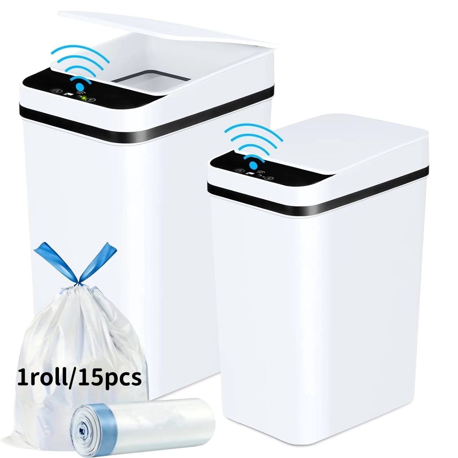 2/1pc Sensor Trash Cans, 4.2-Gallon And 3.2-Gallon Bathroom Trash Cans ...