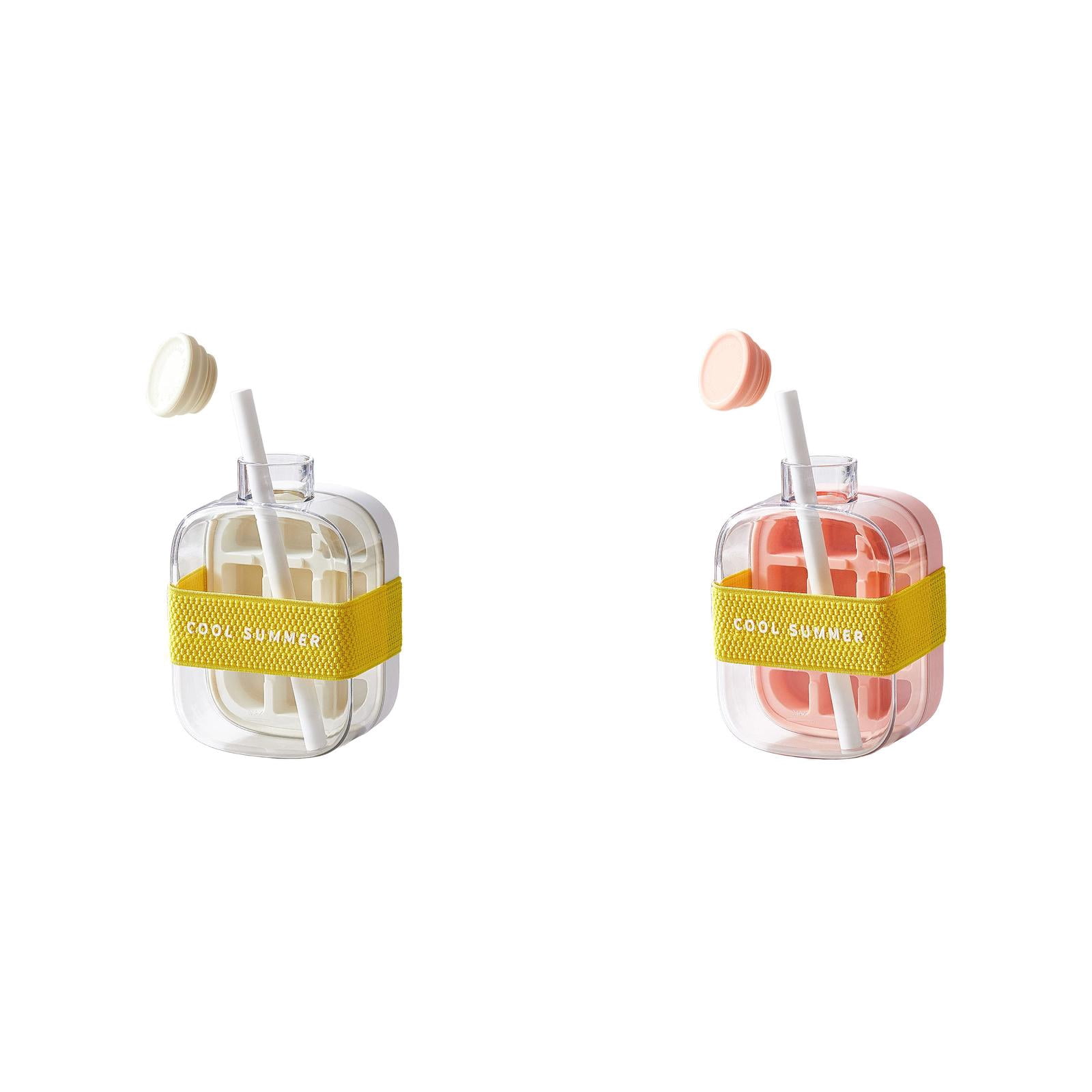 2/1pcs 2 In 1 Touch-Free Ice Cube Tray Water Bottle with Lid & Straw ...