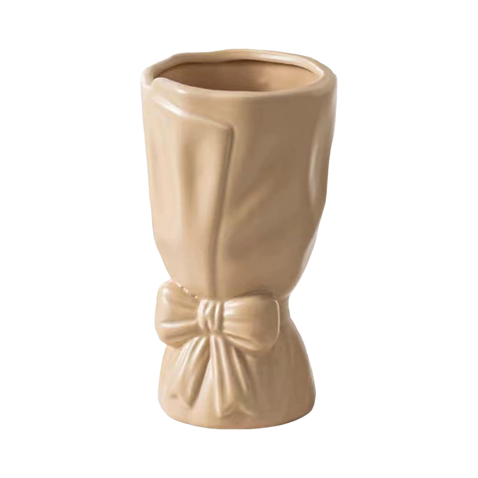 2/1pcs Ceramic Bow Vase White Flower Vase For Home Decor Boho Style ...