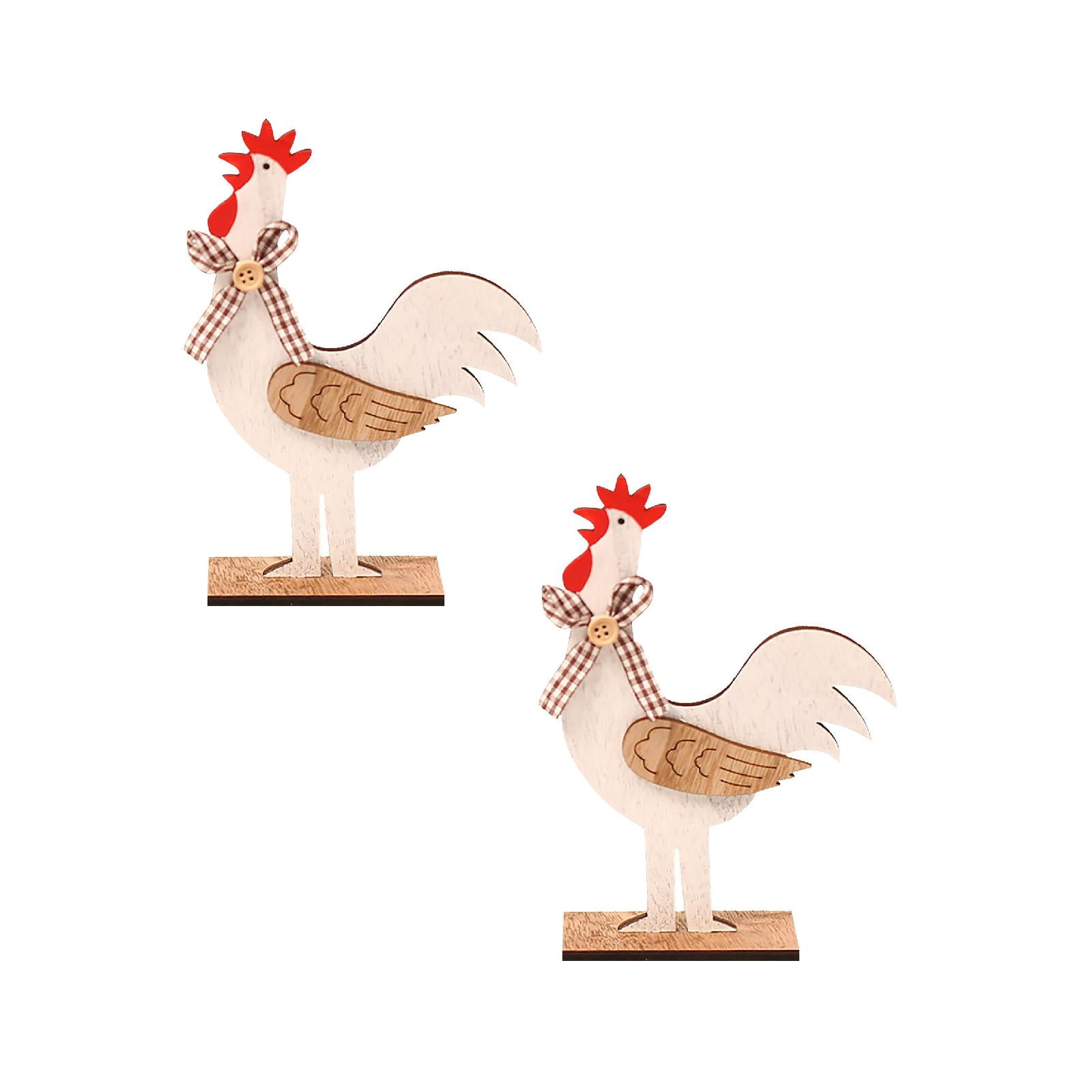 2/1pcs Easter Cute Wooden Chickens Decorations Wooden Wood Chip ...