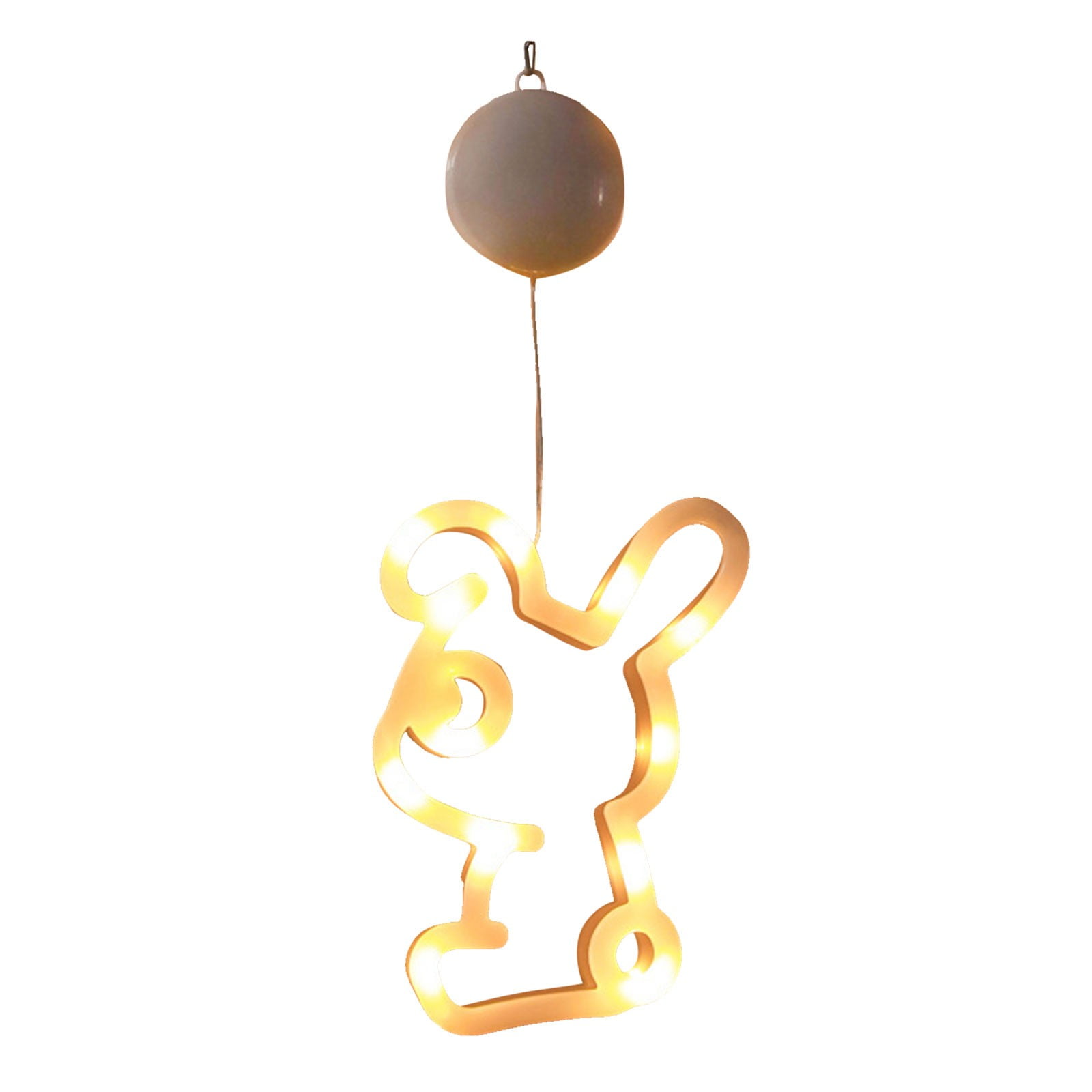 2/1pcs Easter Decorations Window Lights Bunny Egg Shaped Easter Lights Battery Operated Hanging ...