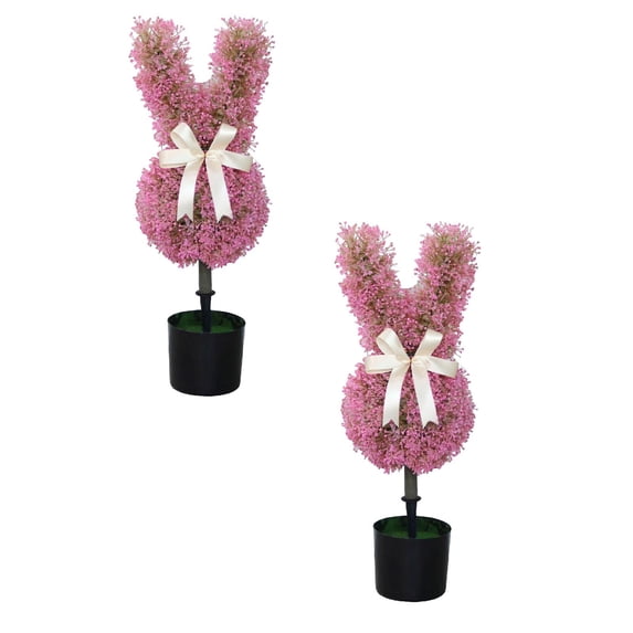 2/1pcs Easter Topiary Trees with Rabbit Topiary Outdoor,Artificial ...