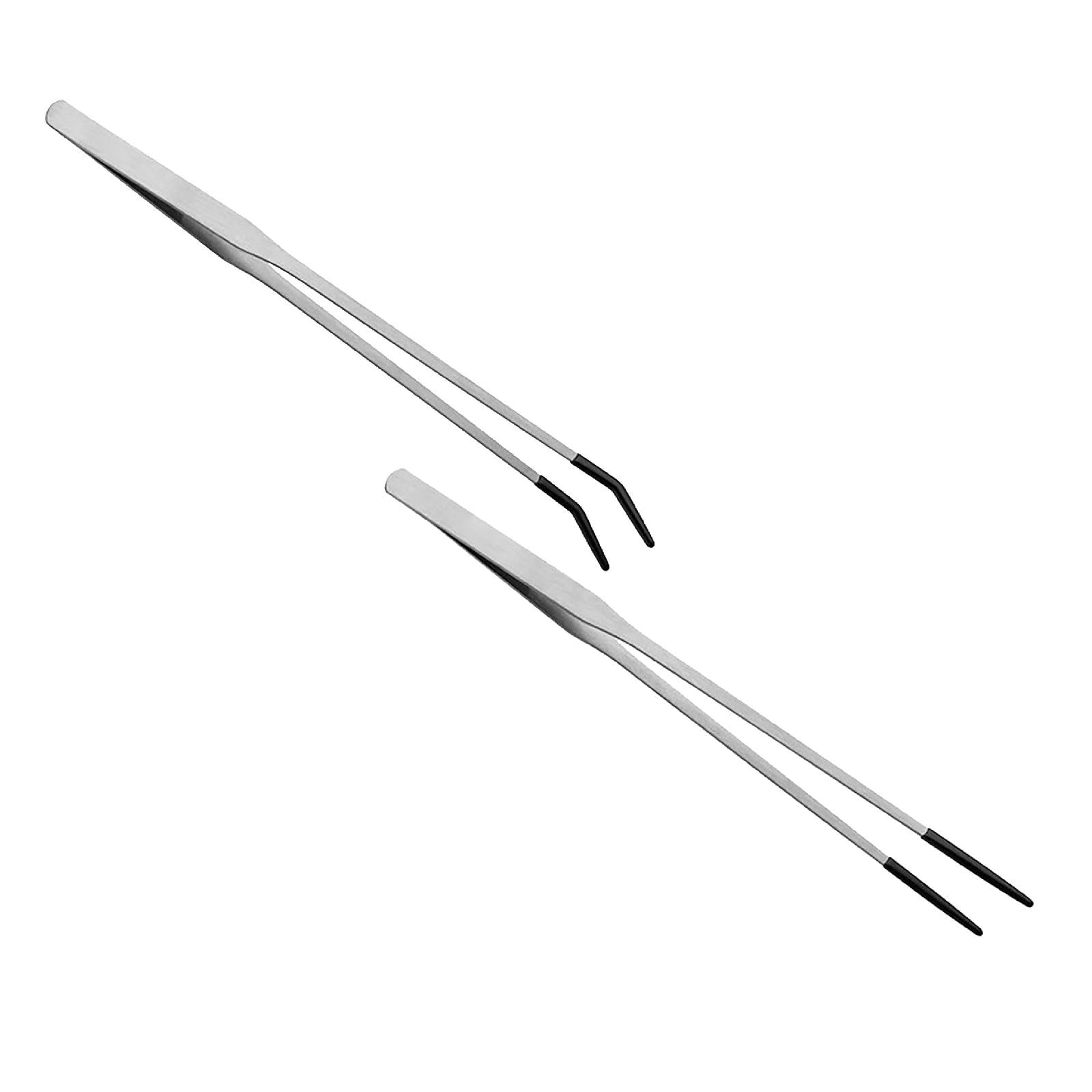 2/1pcs Extra Long Stainless Steel Reptile Feeding Tongs With Rubber Tip ...