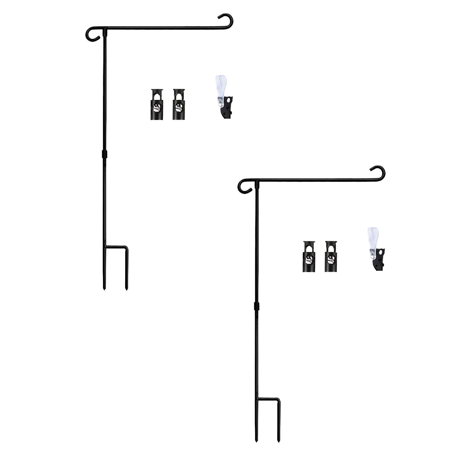 2/1pcs Garden Flag Stand, Garden Flag Pole Holder, Heavy Duty Black ...