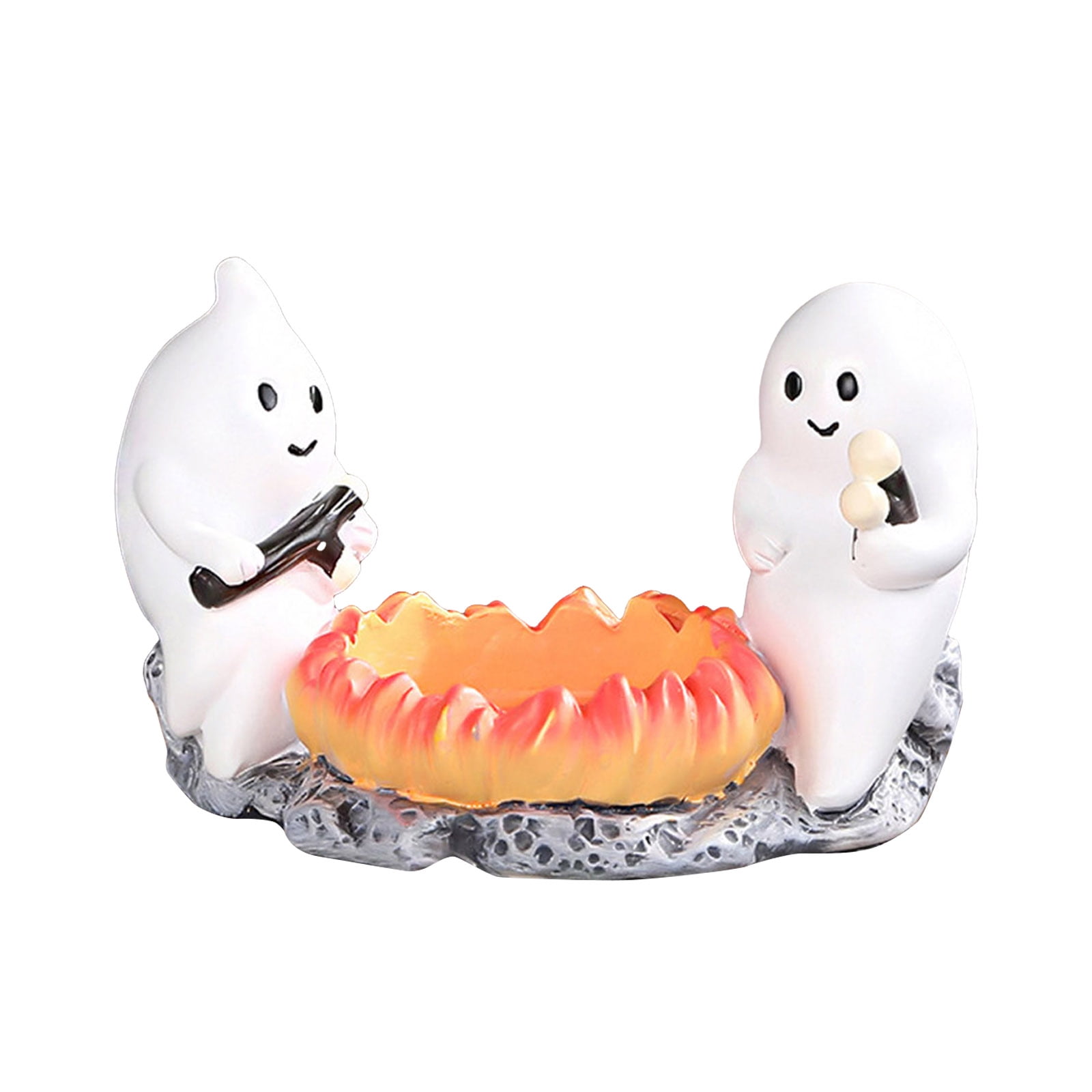 2/1pcs Ghost Resin Candlestick Ornaments,Halloween Ghost Candle Holder ...