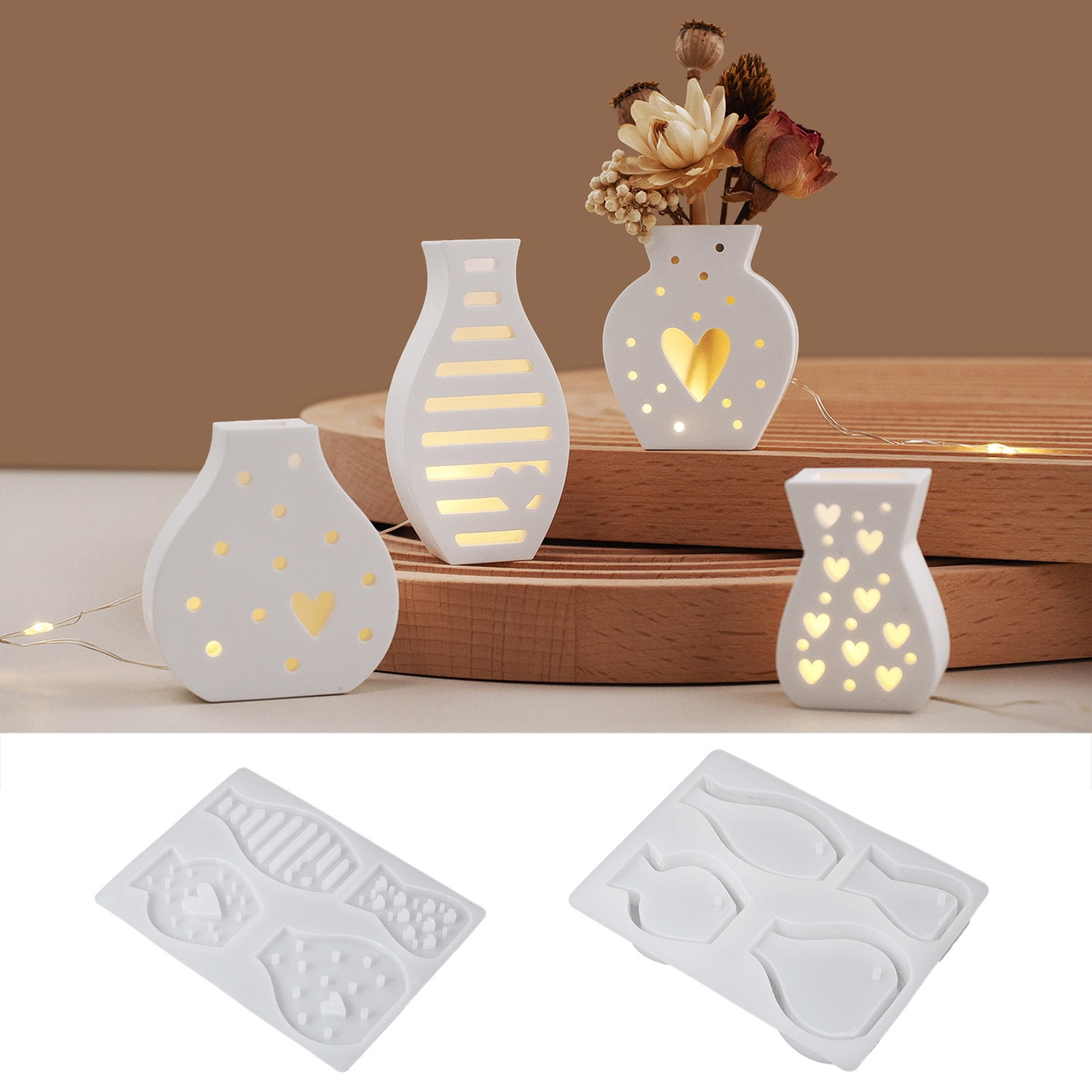 2/1pcs Heart Polkas Dot Silicone for Resin Craft Floral Vases Reusable ...