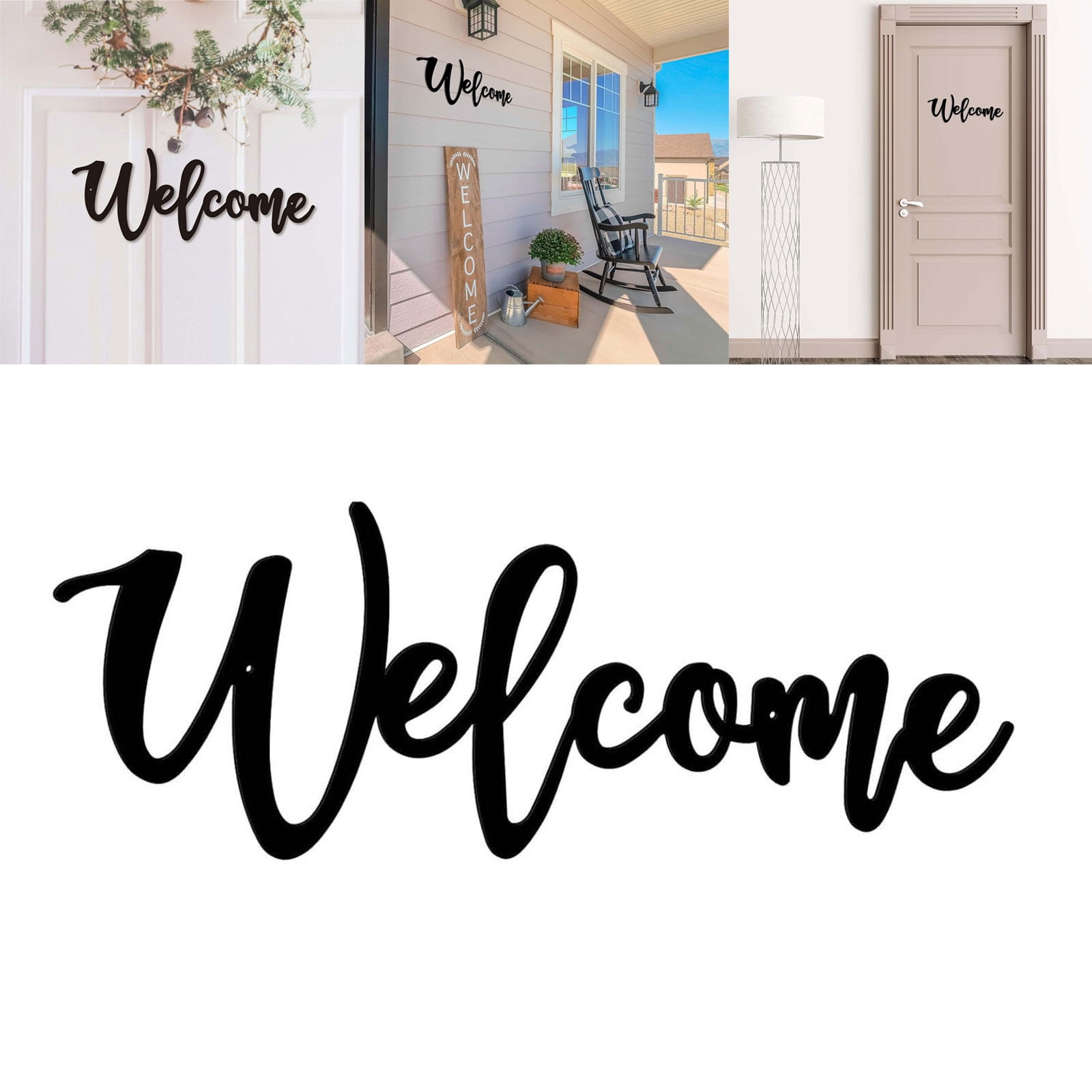 2/1pcs Iron Metal Welcome Wall Decor - Cutout Letters Vertical Welcome ...