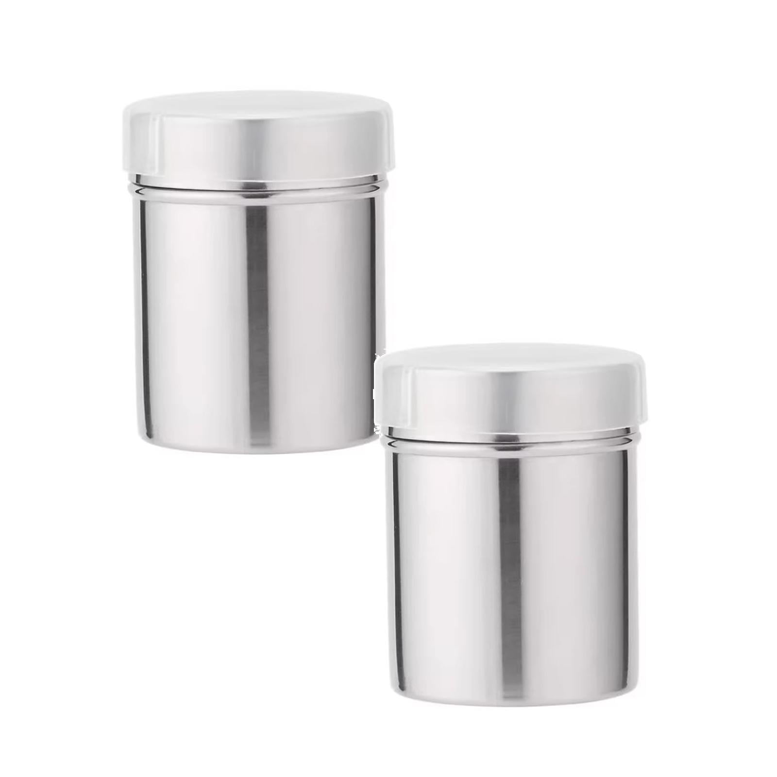 2/1pcs Powder Sugar Shaker With Lid Stainless Steel Fine Mesh Shaker ...