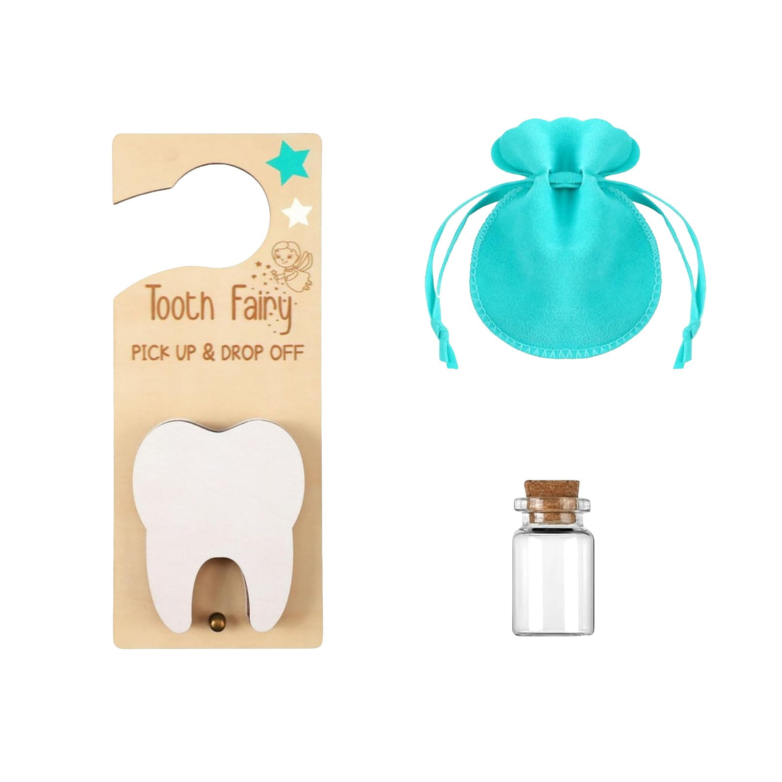 2/1pcs Tooth Fairy Door Hanger Kit Tooth Fairy Holder Bag With Money ...