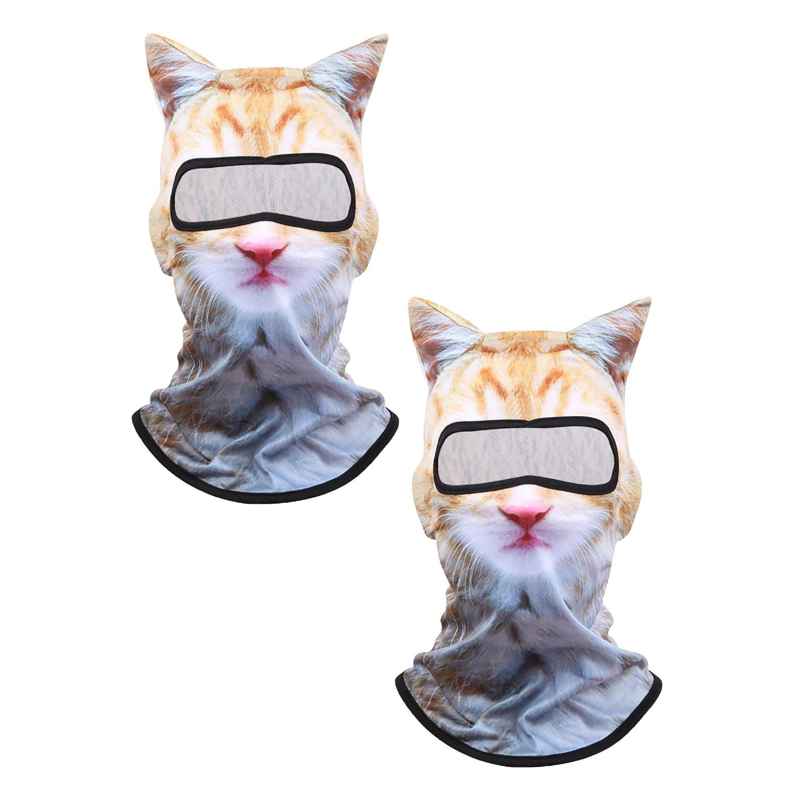 2/1pcs Winter Balaclava Cat Ski Mask Windproof With Ears Cute Full Face ...
