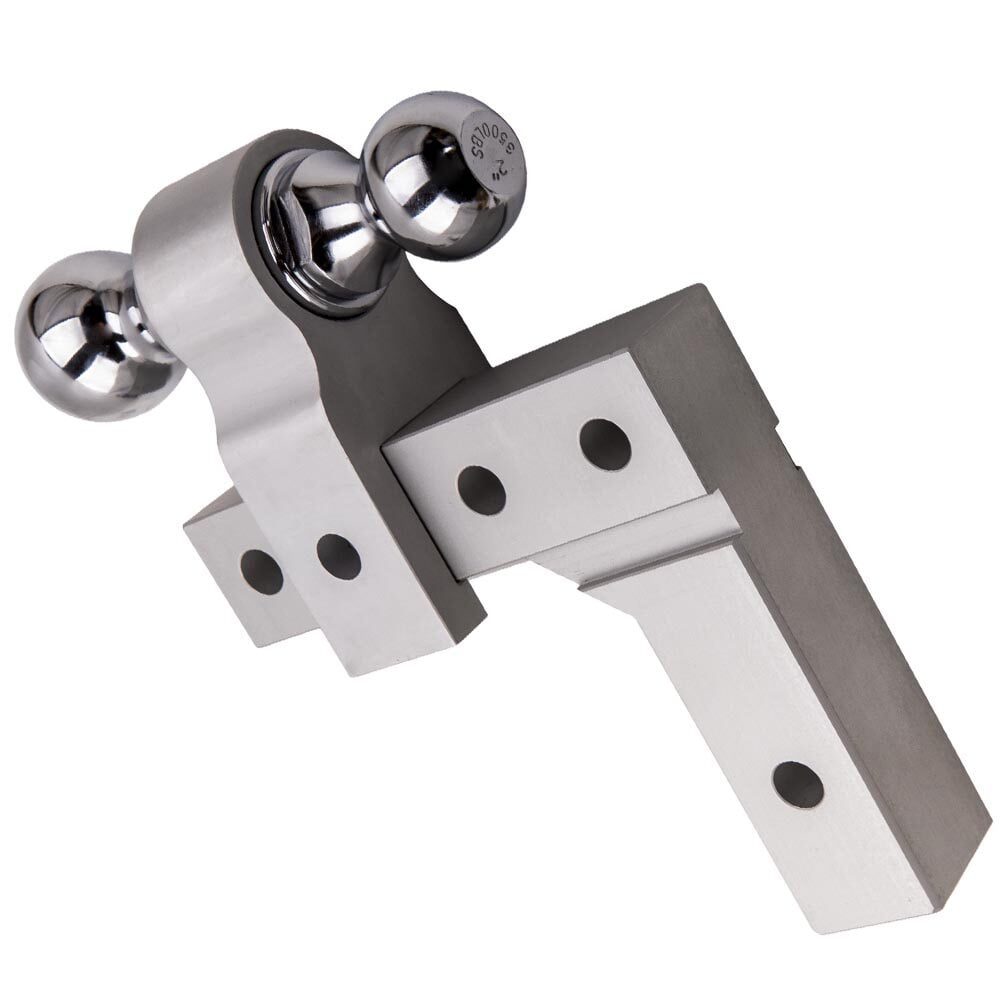 2" 2-5/16" Dual Ball Mount Hitch Adjustable Aluminum Raise Drop Trailer ...