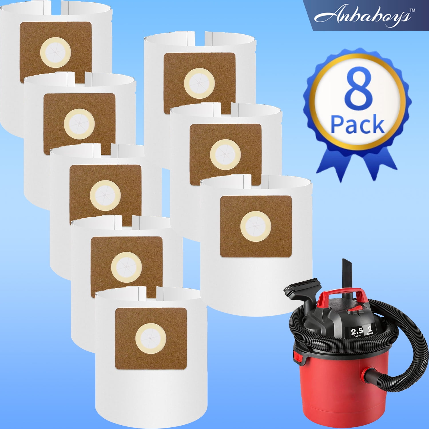 2-2.5 Gallon Collection Bag,8-Pack,90668, Compatible with Shop-Vac ...