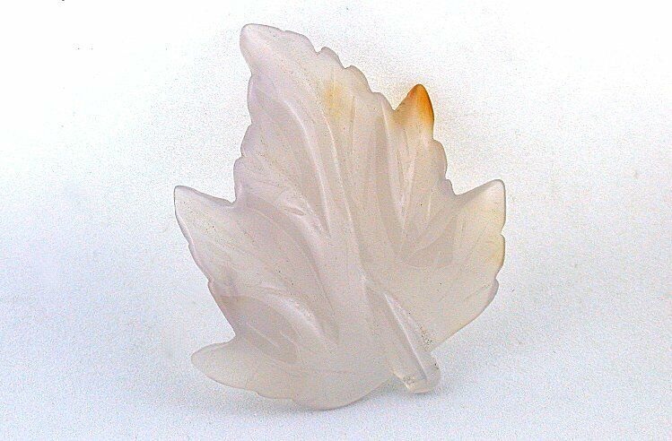 2 2/5 x 2 1/10 Inch Carved Agate Leaf Carving Gem Gemstone Bead EBS8200 ...