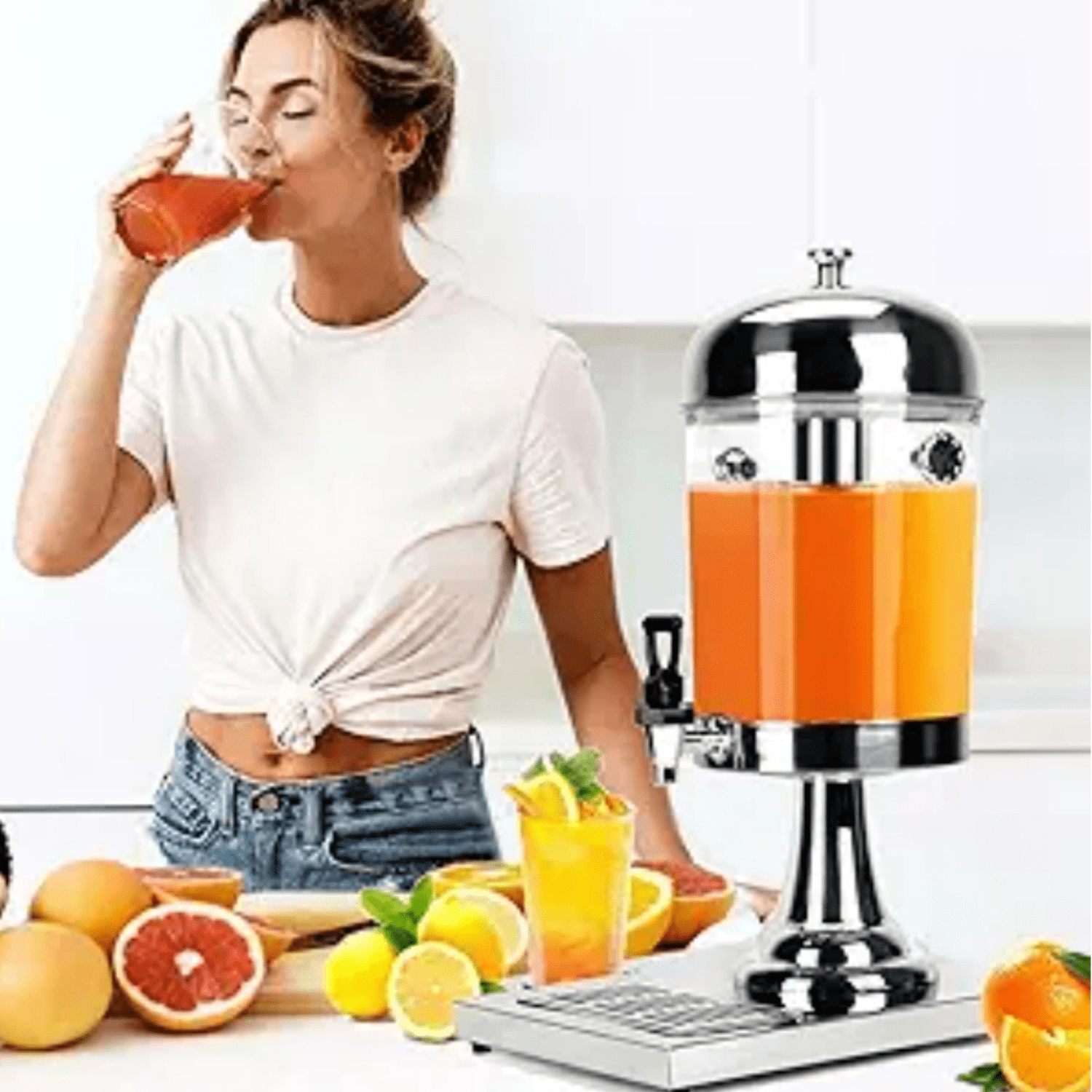 2.2 Gallon/8-L Single Beverage Dispenser with Ice Core And D Trays for ...