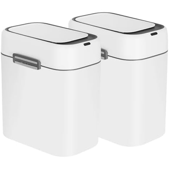 2.2 Gallon Bathroom Trash Can with Lid,Automatic Sensor Plastic Bin ...