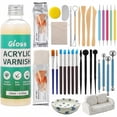 2.2 Lbs Air Dry Clay for Adults with Gloss Varnish and 26 Pcs Sculpting ...