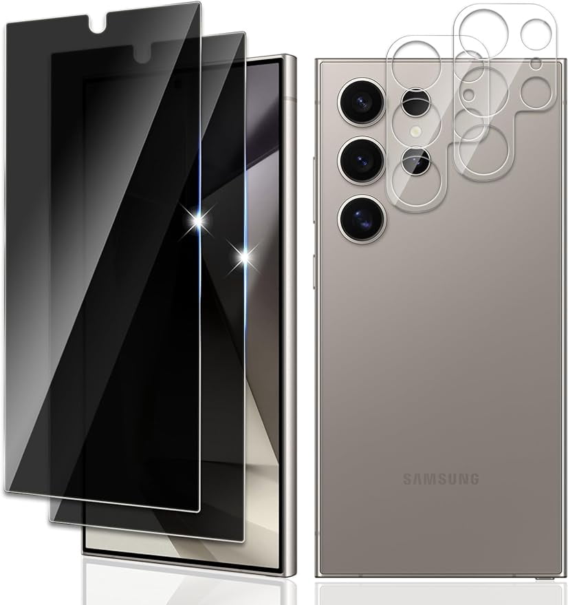 [2+2 Pack] 2 Pack Privacy Screen Protector for Samsung Galaxy S24 Ultra ...