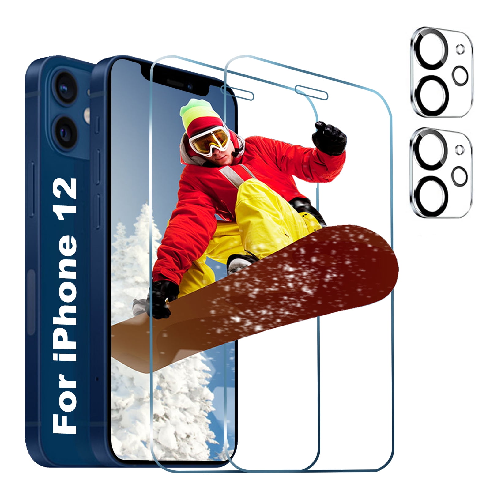 [2+2 Pack]For iPhone 12 Screen Protector,Sensor Protection,Case ...