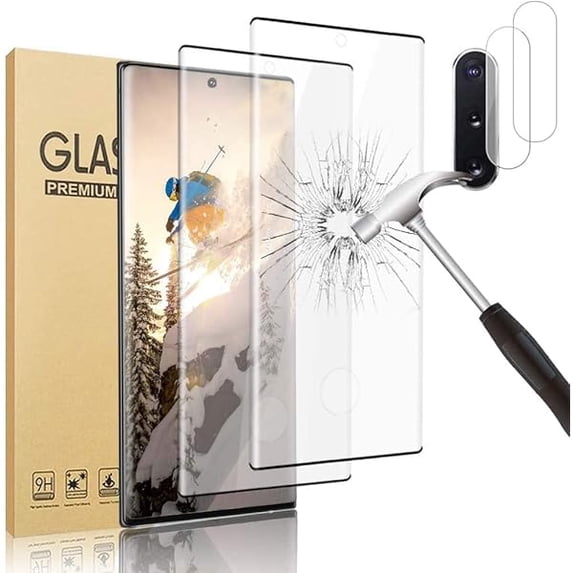 [2+2 Pack ] Galaxy Note 10 Plus Screen Protector Tempered Glass, with 2 ...