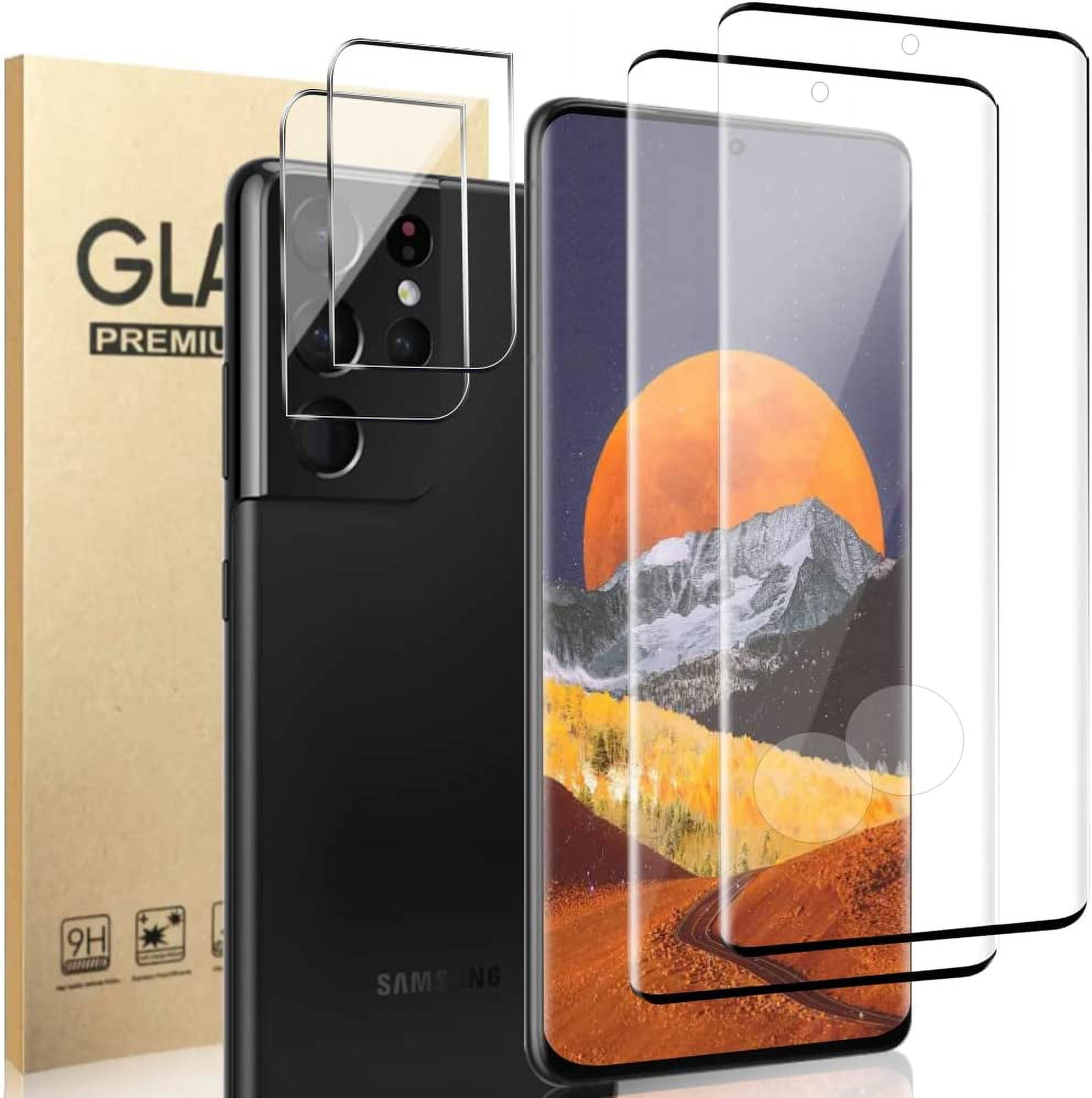 [2 +2 Pack] Galaxy S21 Ultra 5G Screen Protector + Camera Lens ...
