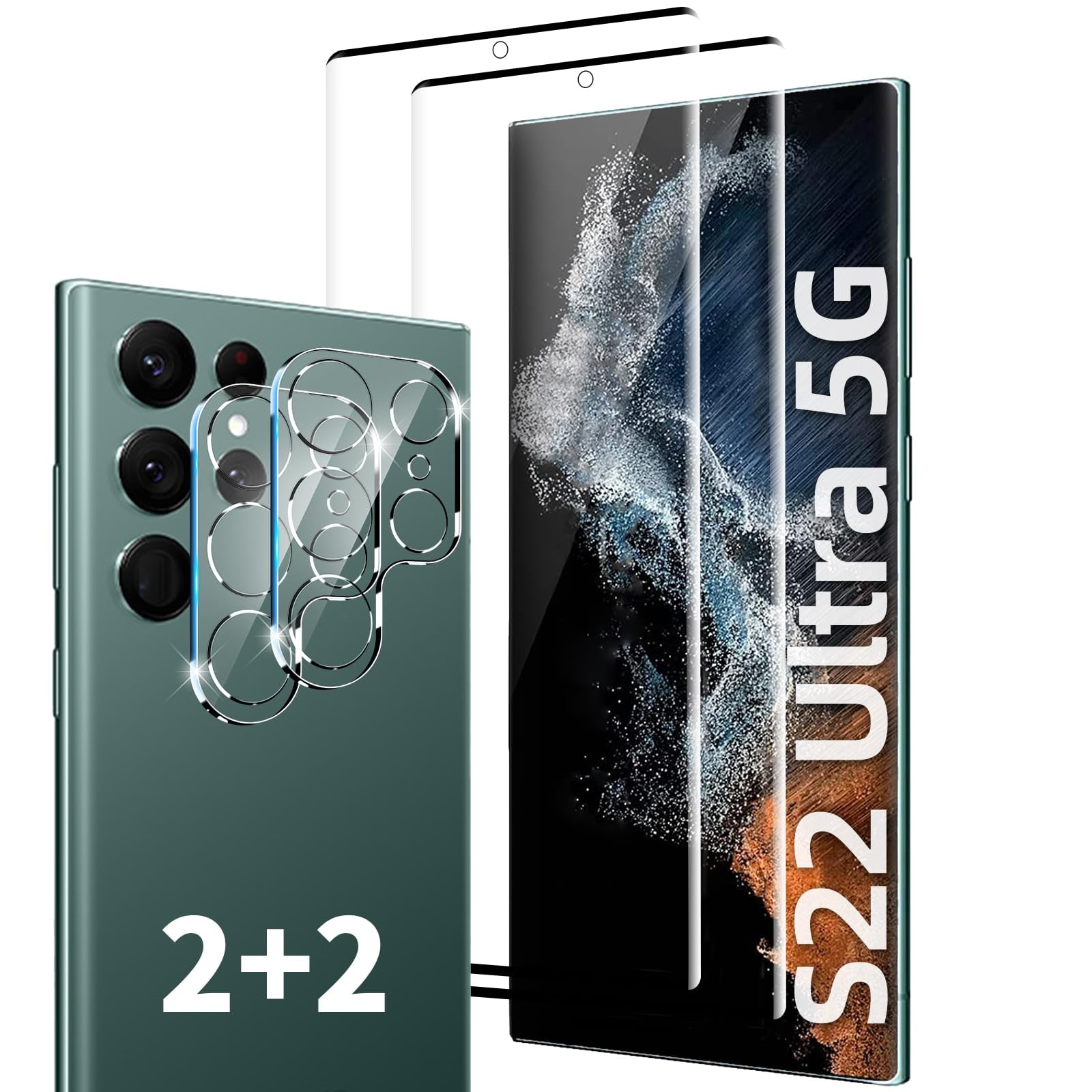 Corefyco Galaxy S22 Ultra Screen Protector, 9H Tempered Glass ...