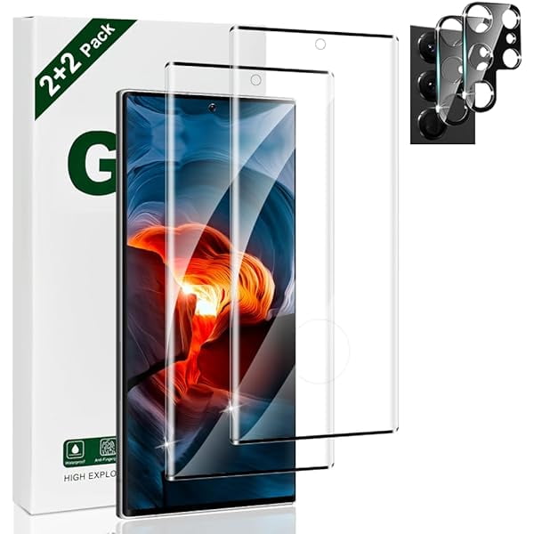 2+2 Pack Galaxy S22 Ultra Screen Protector with Camera Lens Protector ...
