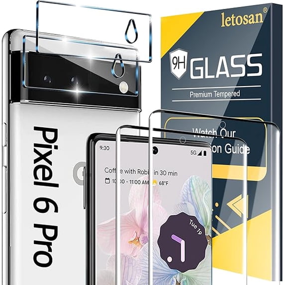 [2+2 Pack] for Google Pixel 6 Pro Screen Protector, 9H Tempered Glass ...