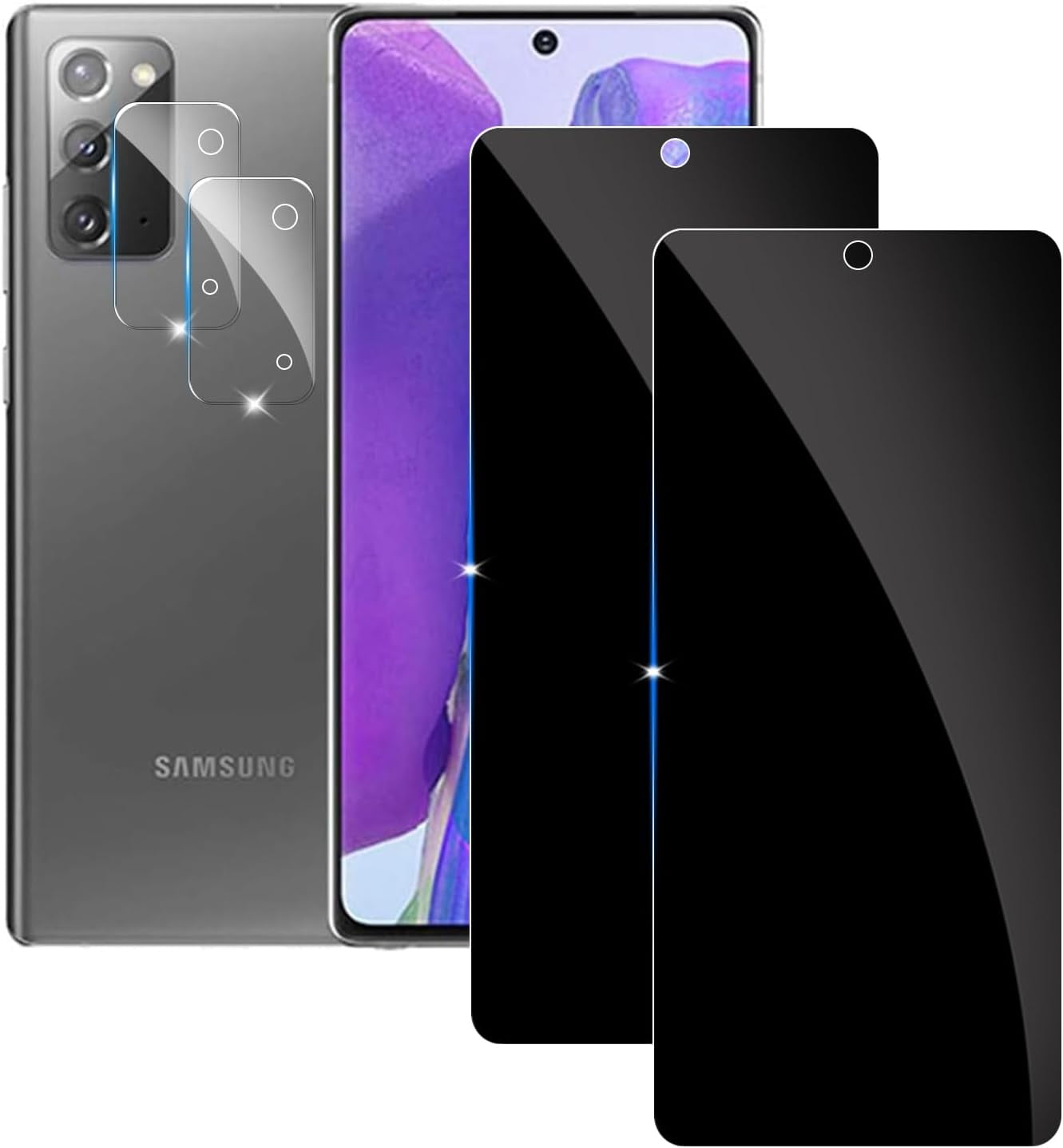【2+2 Pack】 Privacy Screen Protector for Samsung Galaxy Note20 9H ...